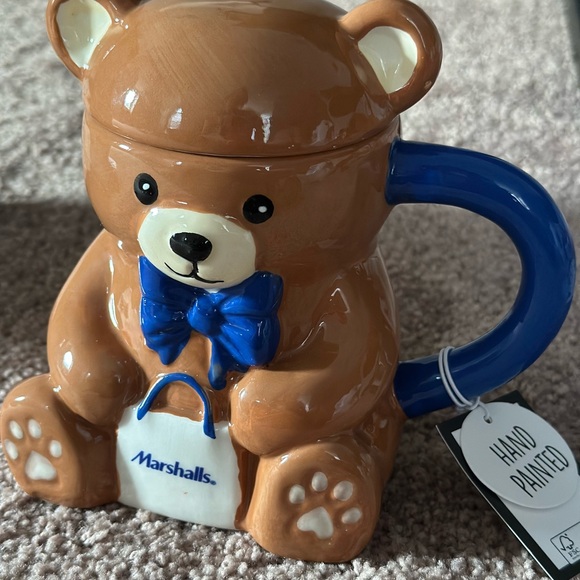 Marshalls | Accents | Marshalls Brown Bear Mug With Blue Bow | Poshmark